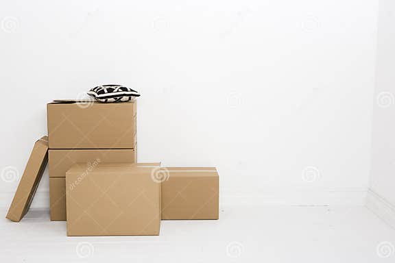 Boxes with throw pillow stock photo. Image of pack, pillow - 4953214
