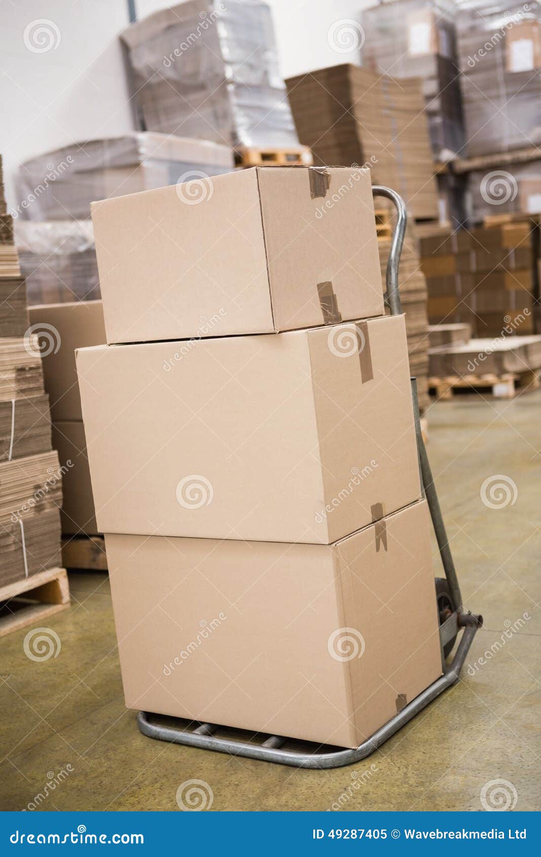 Boxes on Trolley in Warehouse Stock Image - Image of distribution ...