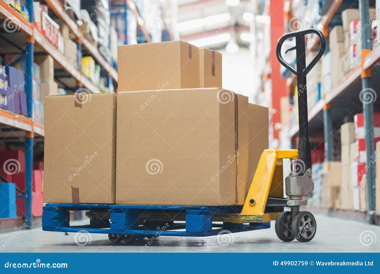 Boxes on Trolley in Warehouse Stock Image - Image of room, trolley ...