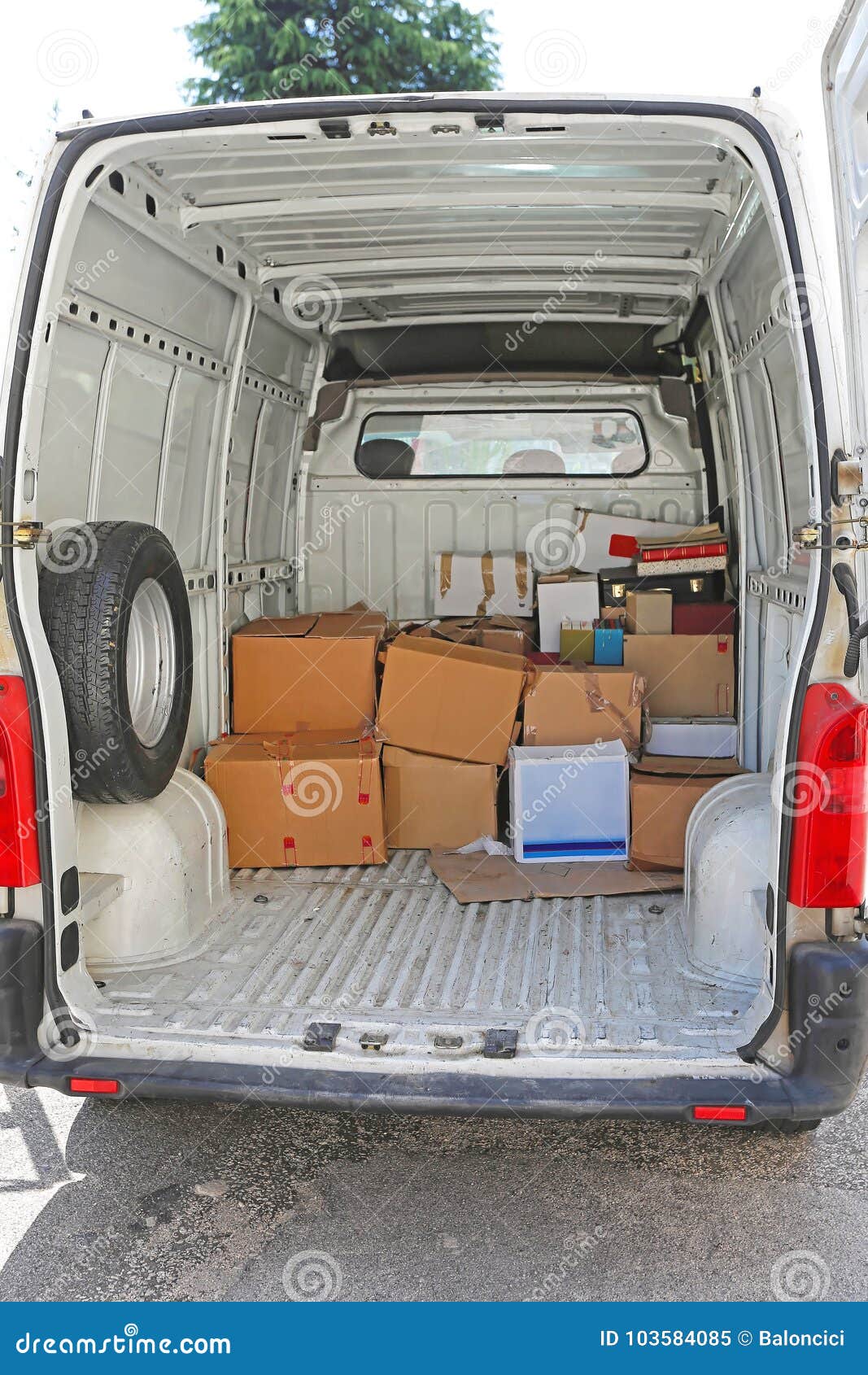 Boxes in Van stock image. Image of logistic, goods, transportation ...