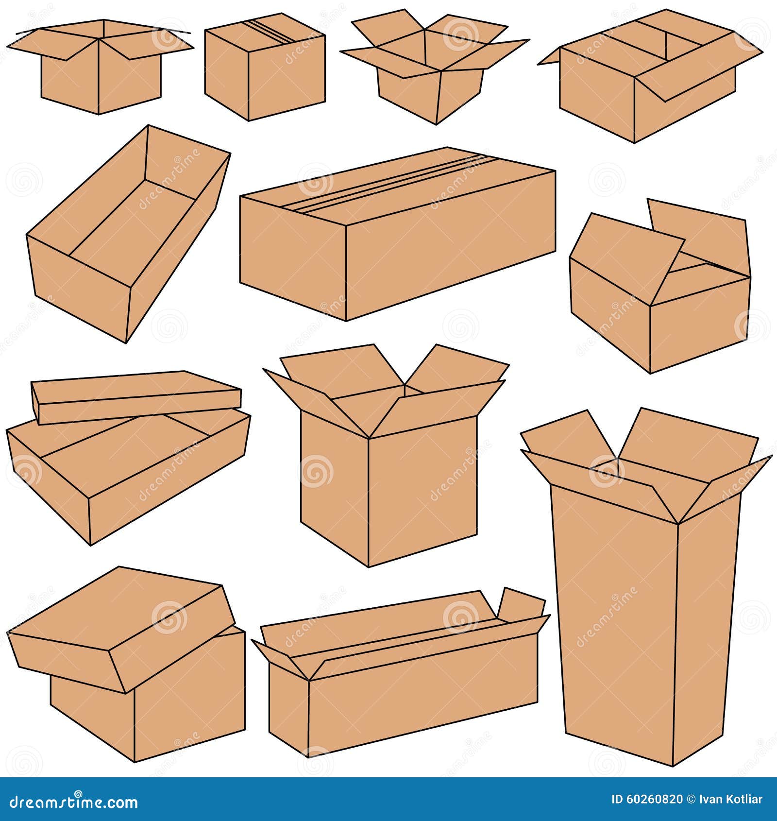 Boxes in vector stock vector. Illustration of generic - 60260820