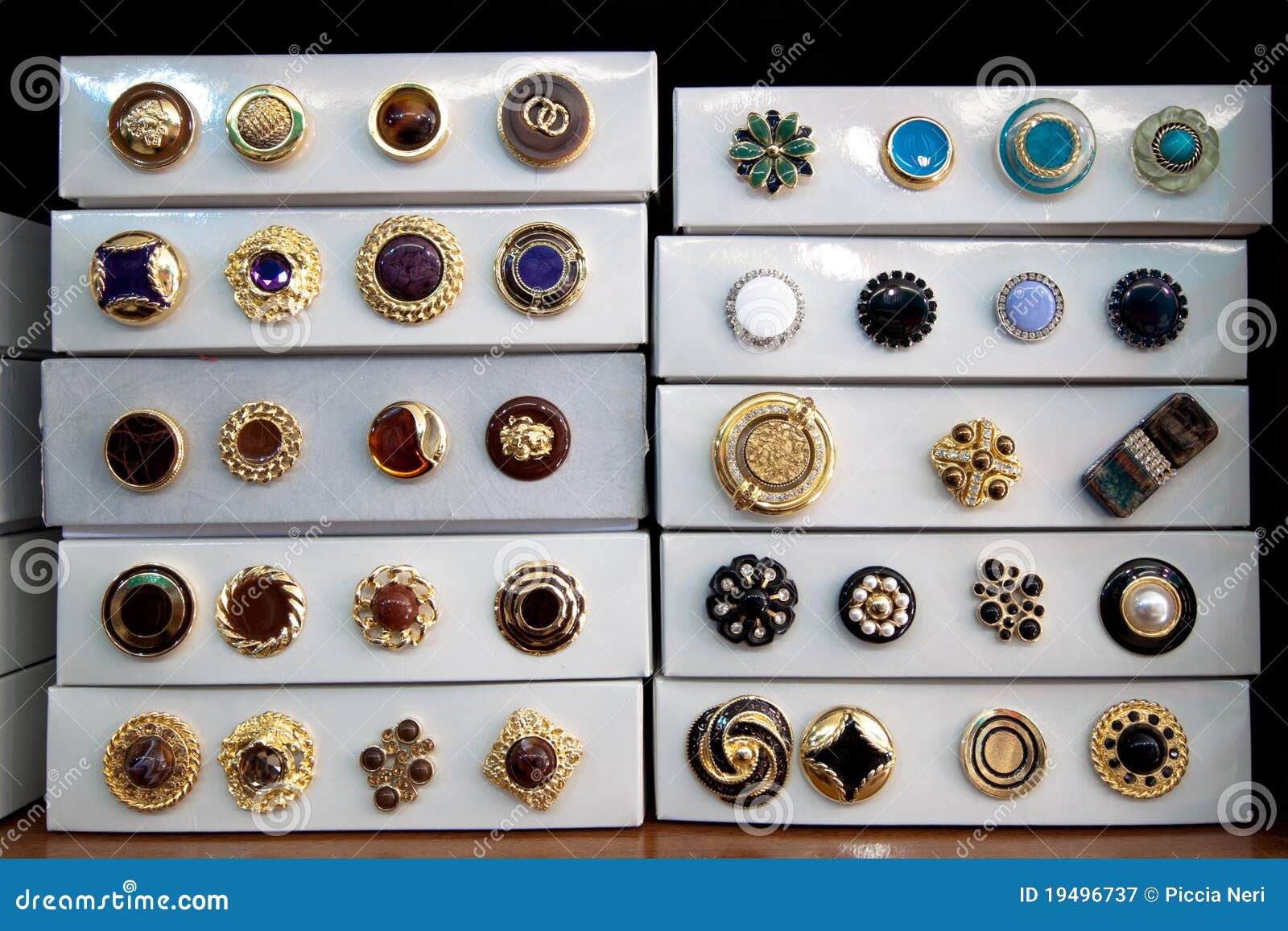 Boxes of vintage buttons stock image. Image of dress - 19496737