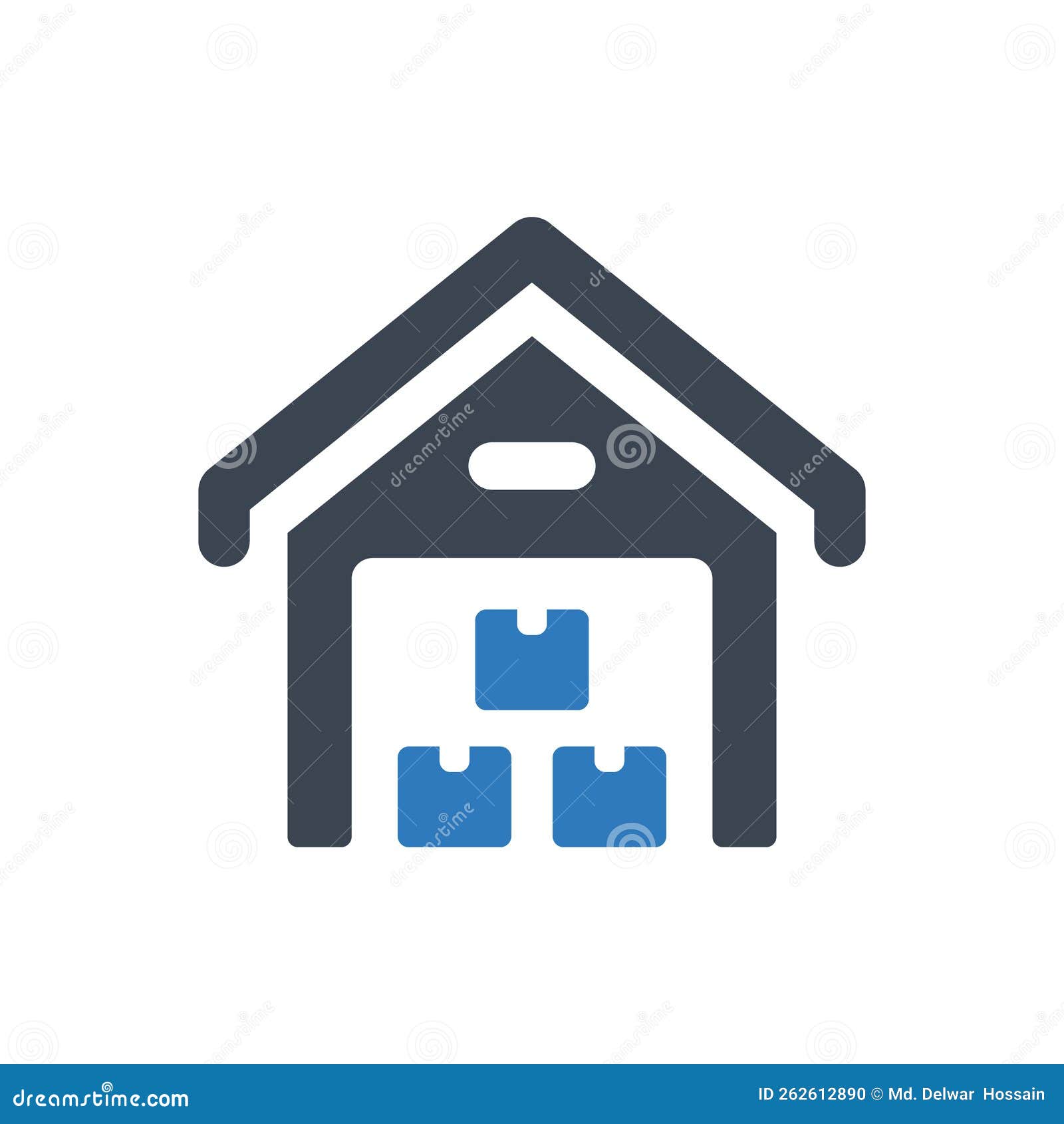 Boxes warehouse icon stock vector. Illustration of warehouse - 262612890