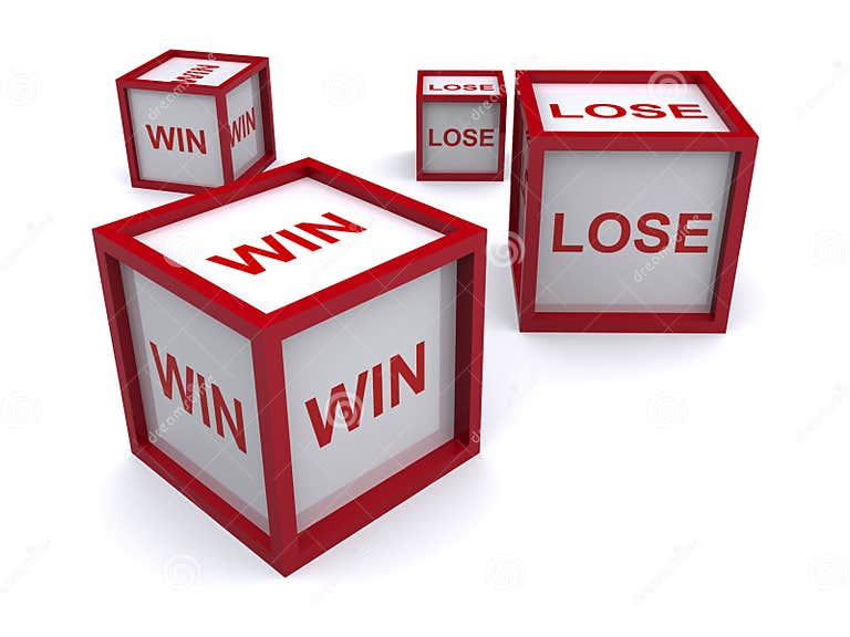 Boxes with win and lose stock illustration. Illustration of random ...
