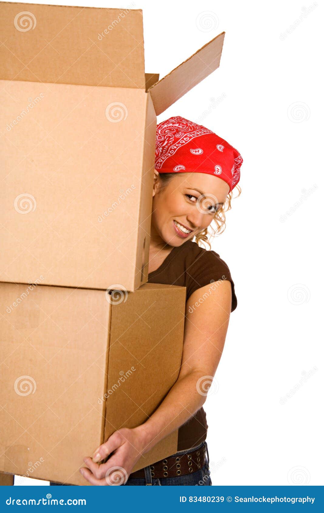 Boxes: Woman Carrying Stack of Boxes Stock Image - Image of holding ...