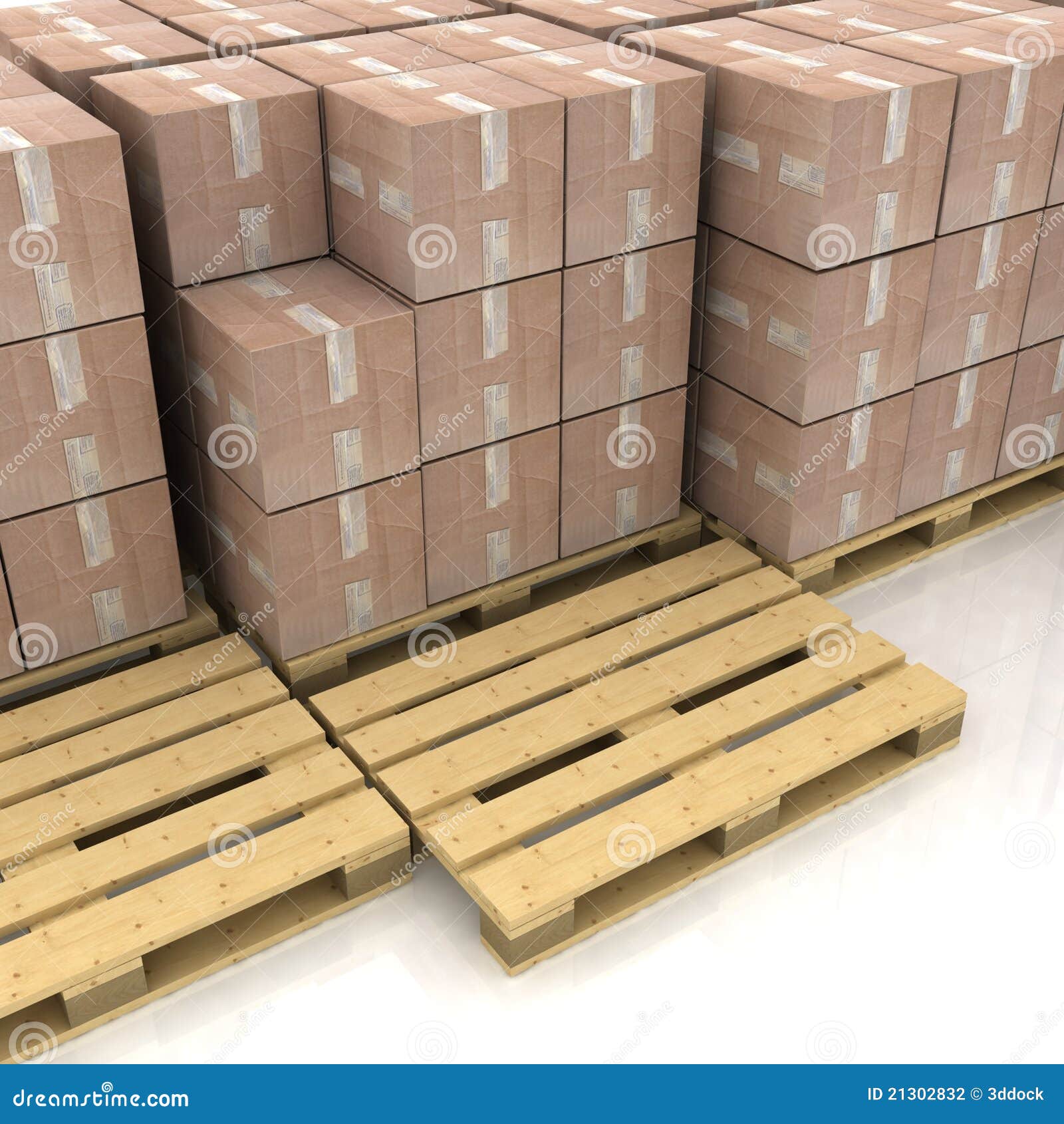 Boxes On Wooden Pallets Stock Photography - Image: 21302832
