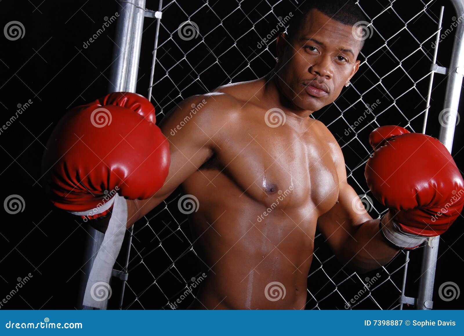 Boxeur d'Afro-américain. image stock. Image du chasseur - 7398887