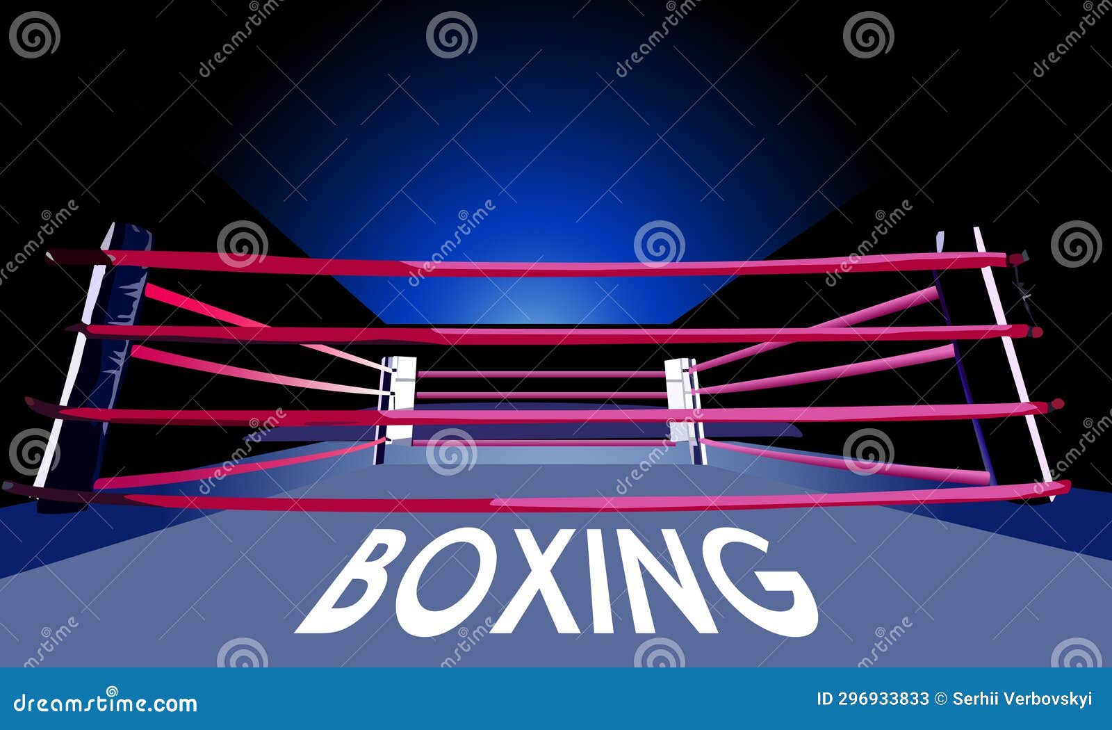 Illustration Depicting a Boxing Ring, Sports Arena for the Background ...