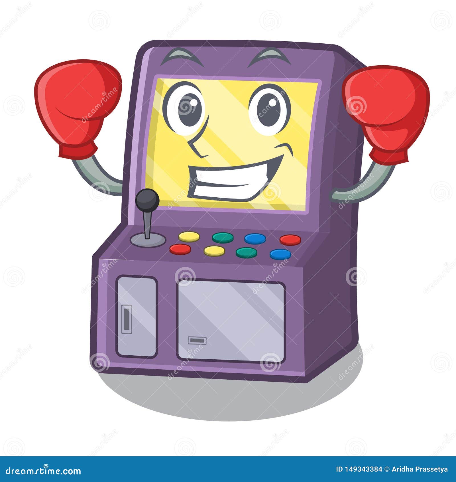 Boxing Arcade Machine Isolated with the Character Stock Vector ...