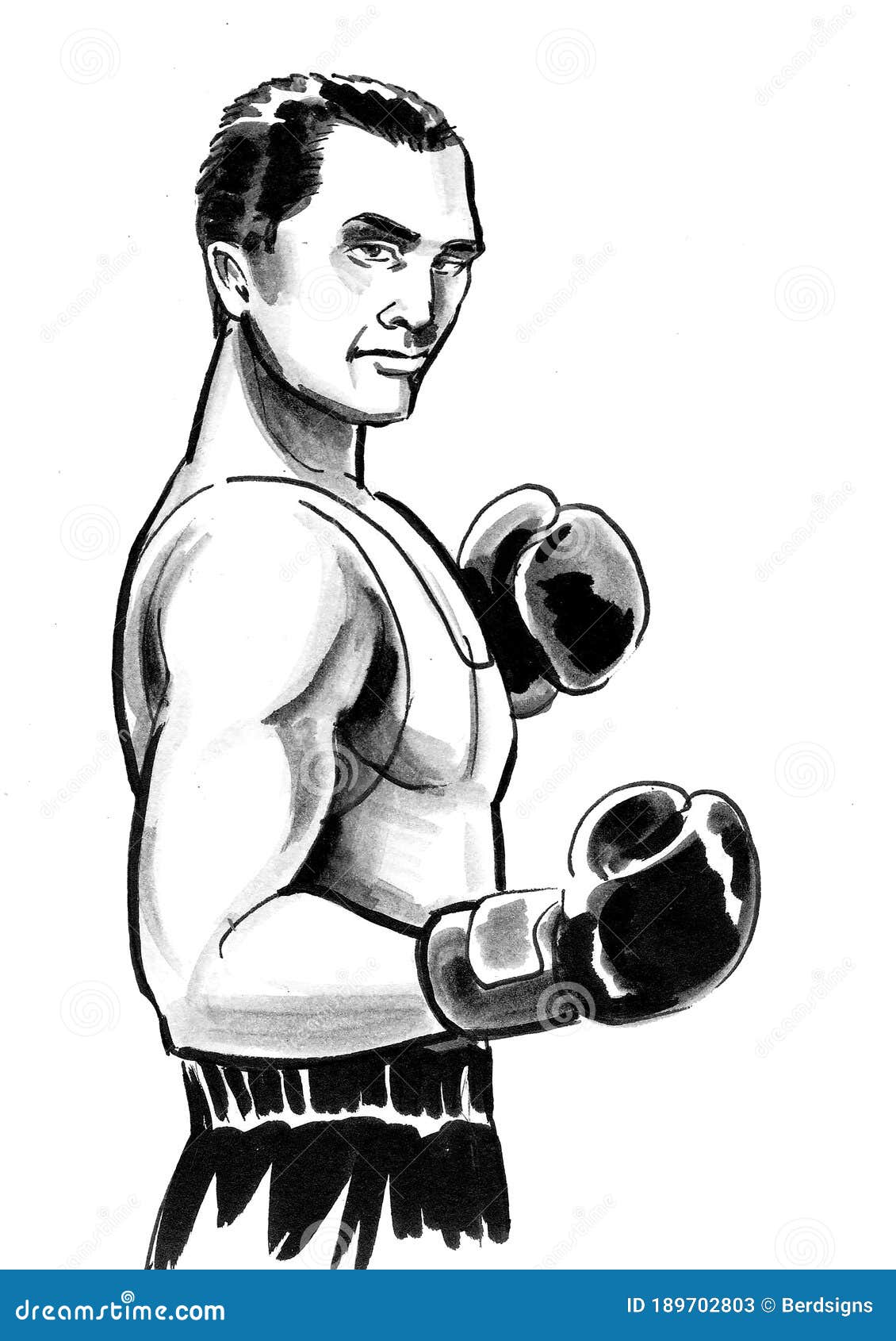 Boxing athlete stock illustration. Illustration of black - 189702803