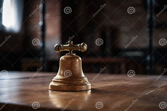 Boxing Bell on Table Near the Ring Stock Photo - Image of sound ...