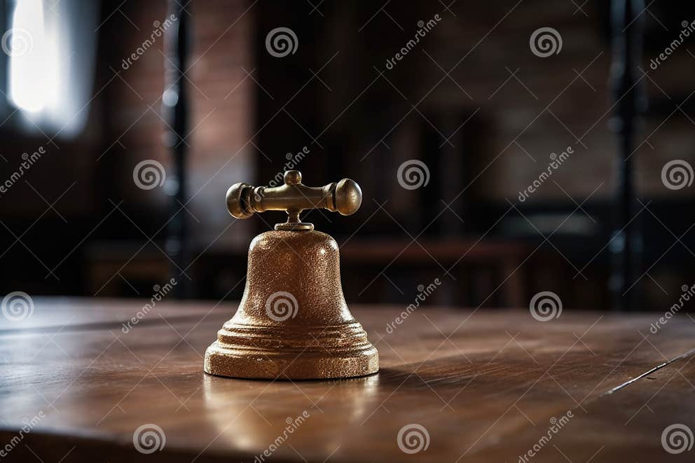 Boxing Bell on Table Near the Ring Stock Photo - Image of sound ...