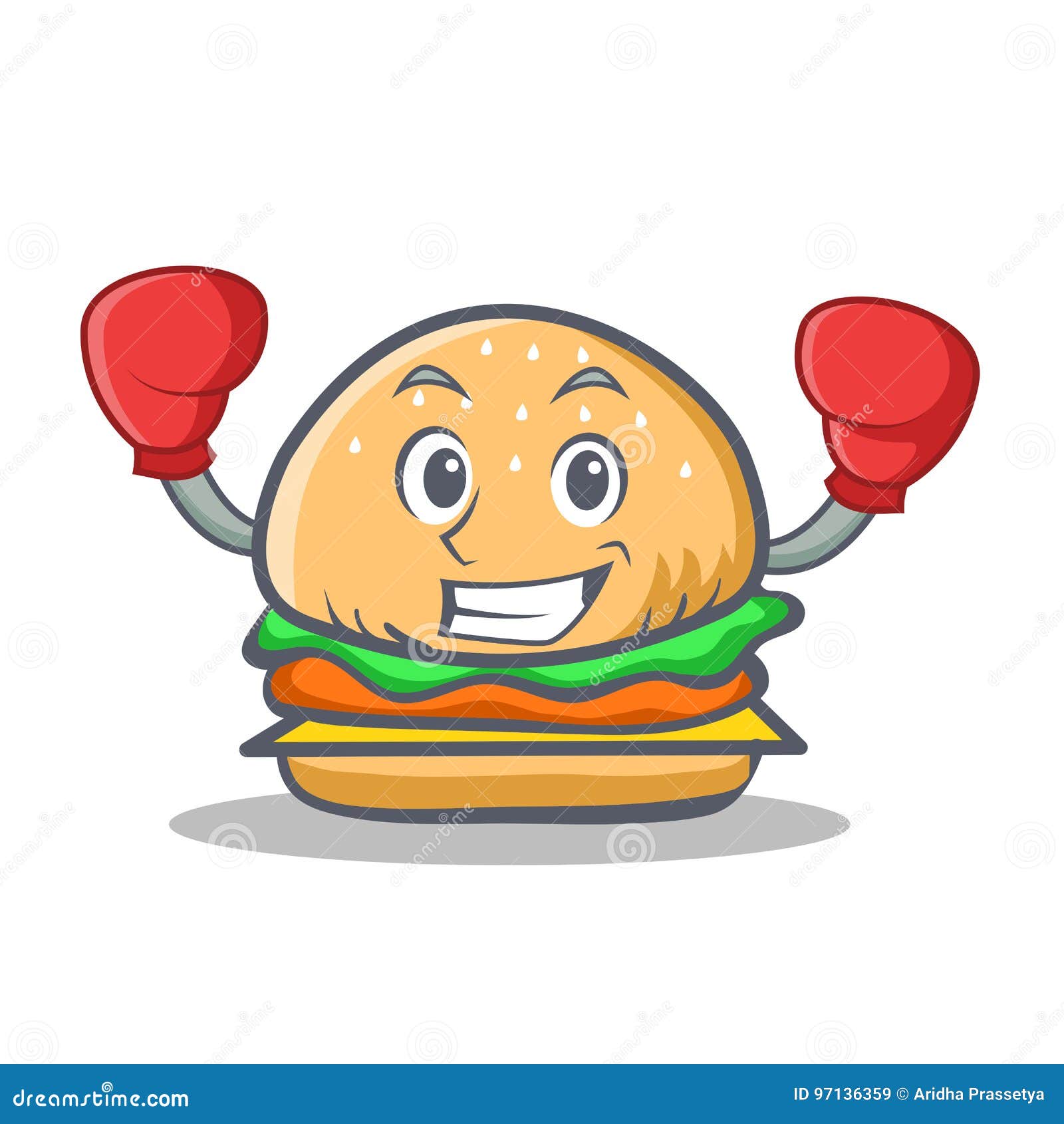 Boxing Burger Character Fast Food Stock Vector - Illustration of beef ...