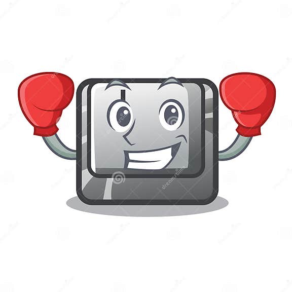 Boxing Button J Installed on Cartoon Computer Stock Vector ...