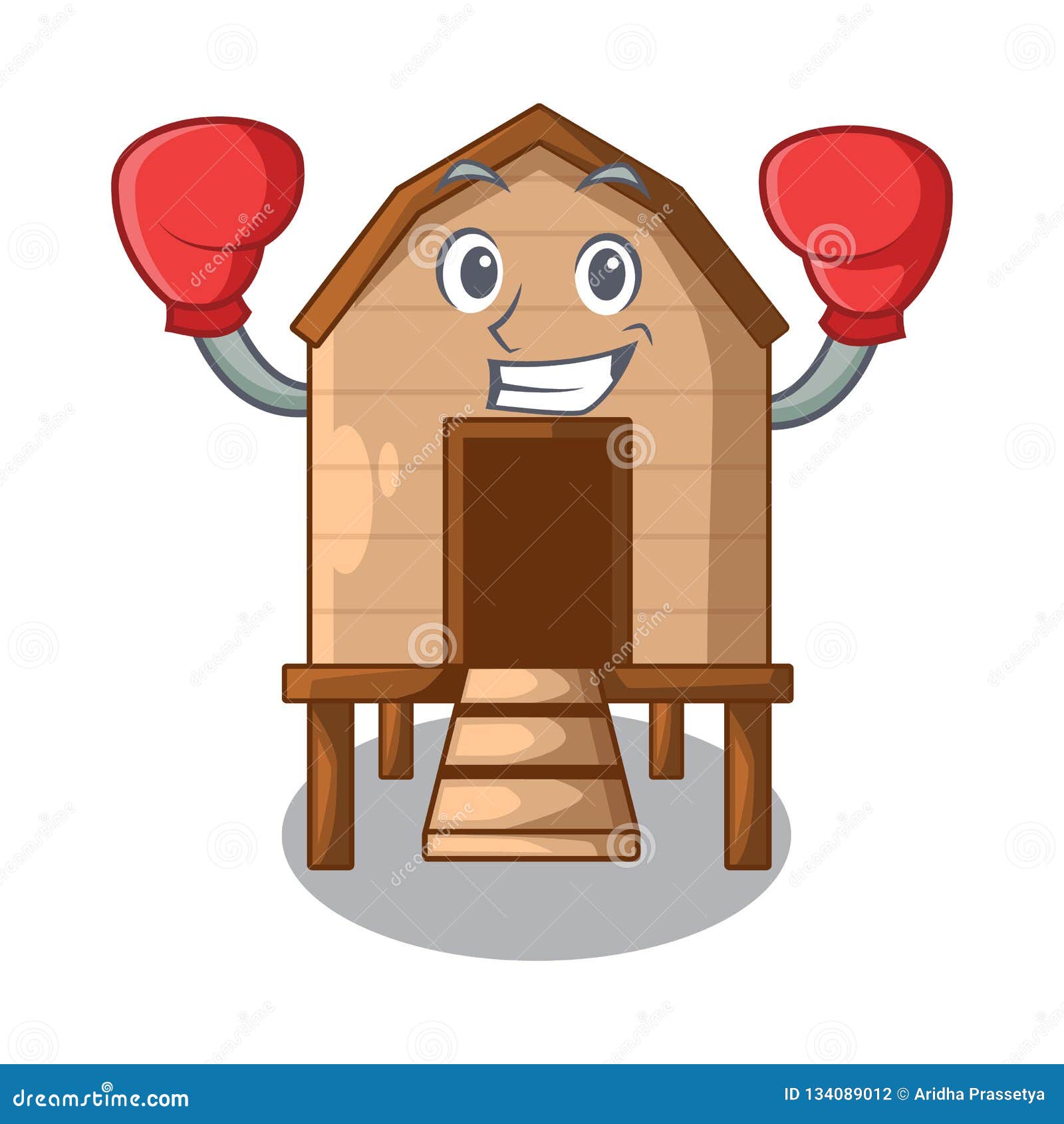 Boxing Cartoon Chicken the in Coop Shape Stock Vector - Illustration of ...