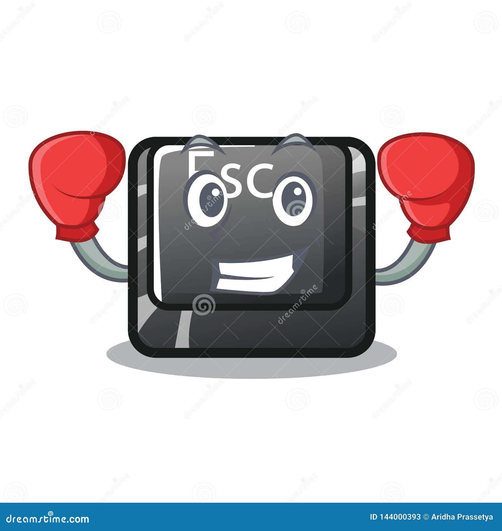 Boxing Cartoon Esc Button Attached To Computer Stock Vector ...