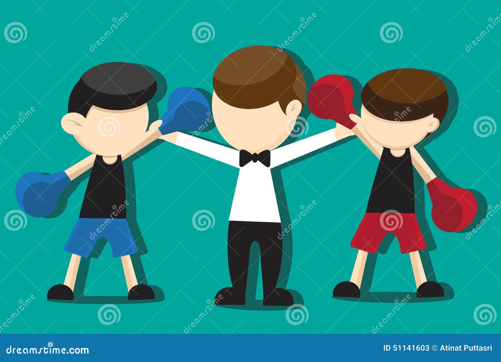 Boxing Cartoon and Select the Winner Stock Vector - Illustration of ...