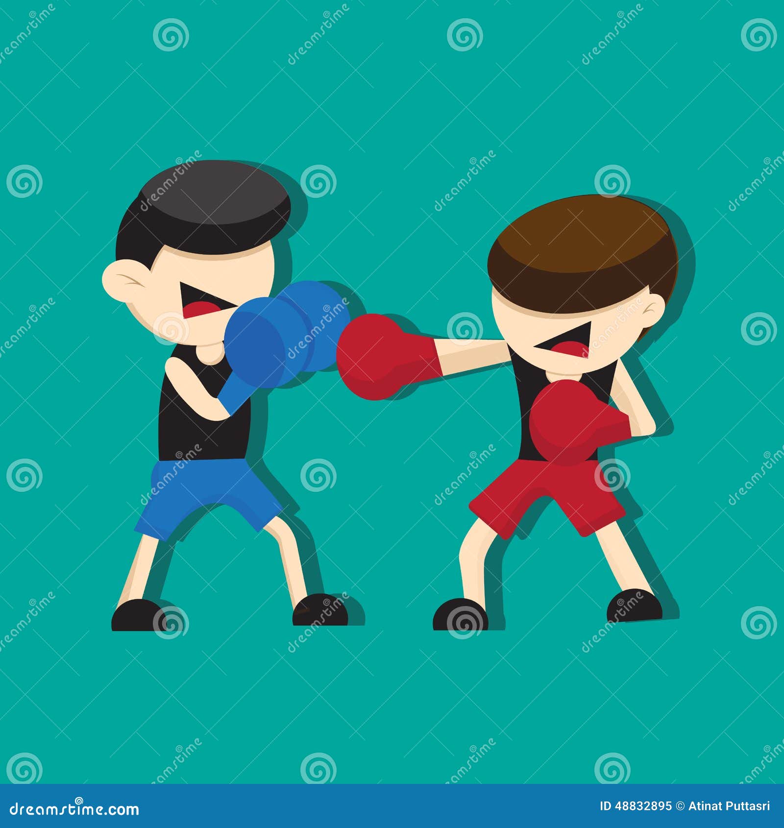 BOXING CARTOON stock vector. Illustration of colorful - 48832895