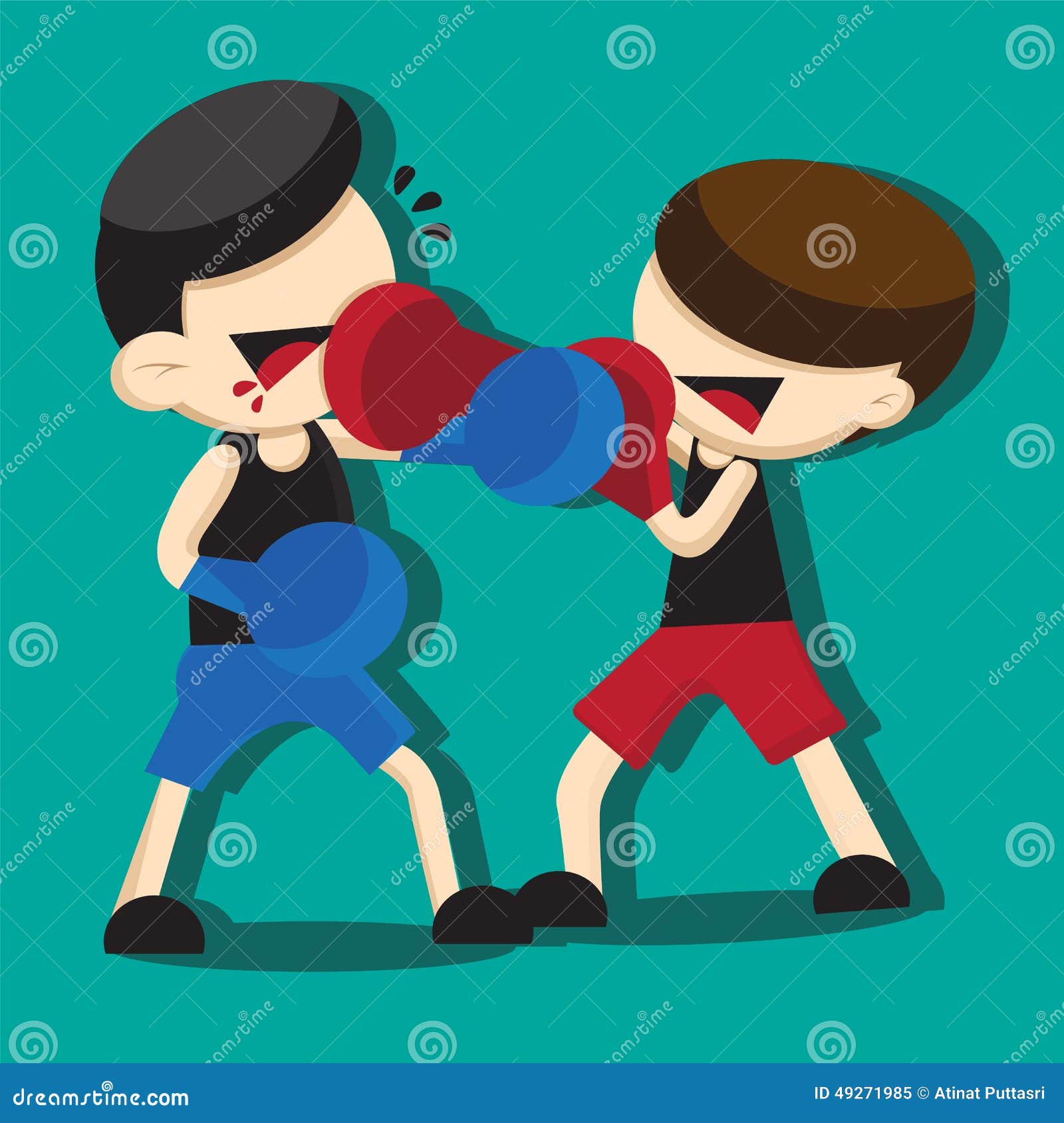 BOXING CARTOON stock vector. Illustration of gloves, cartoon - 49271985