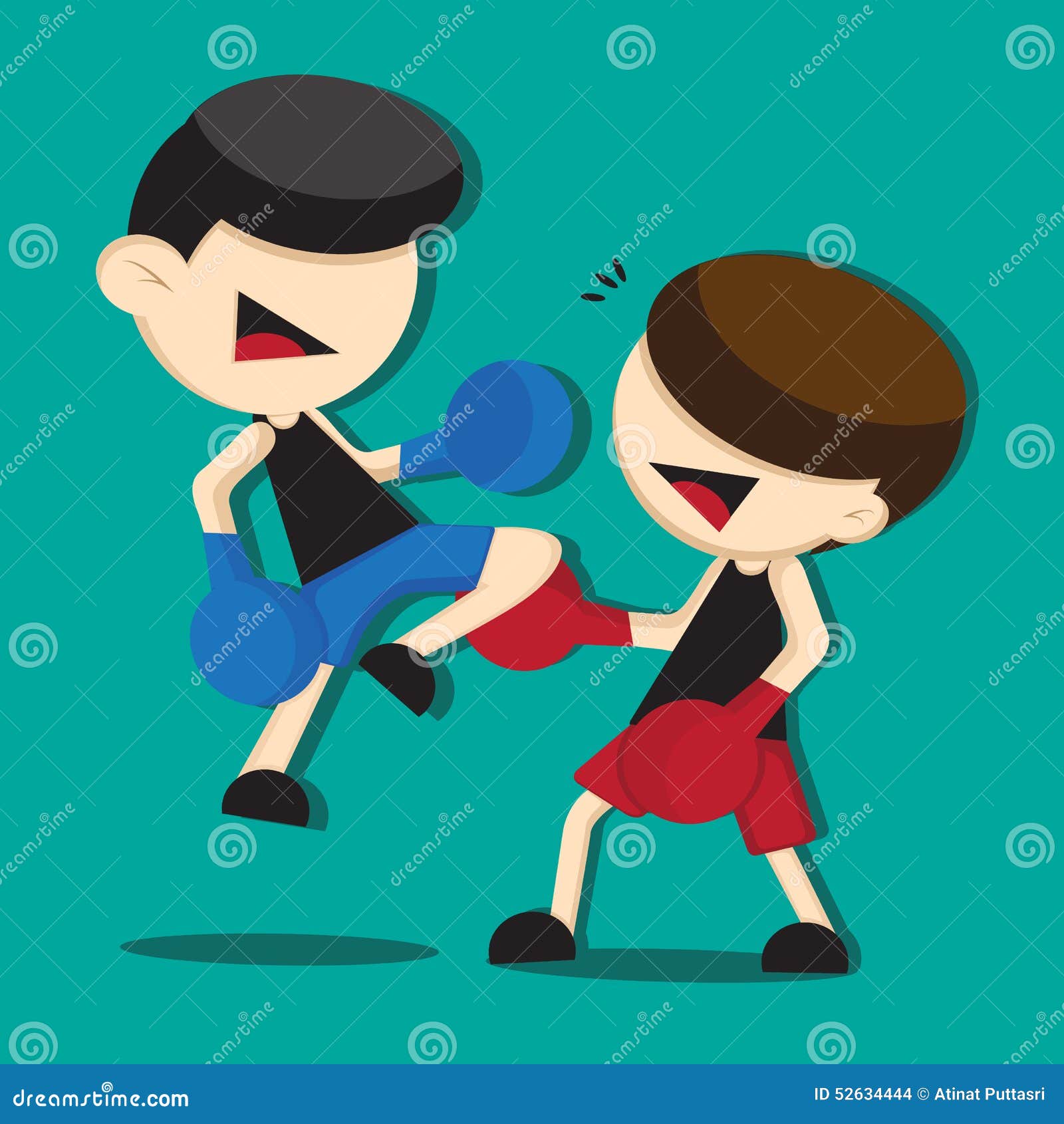 BOXING CARTOON stock vector. Illustration of boys, people - 52634444