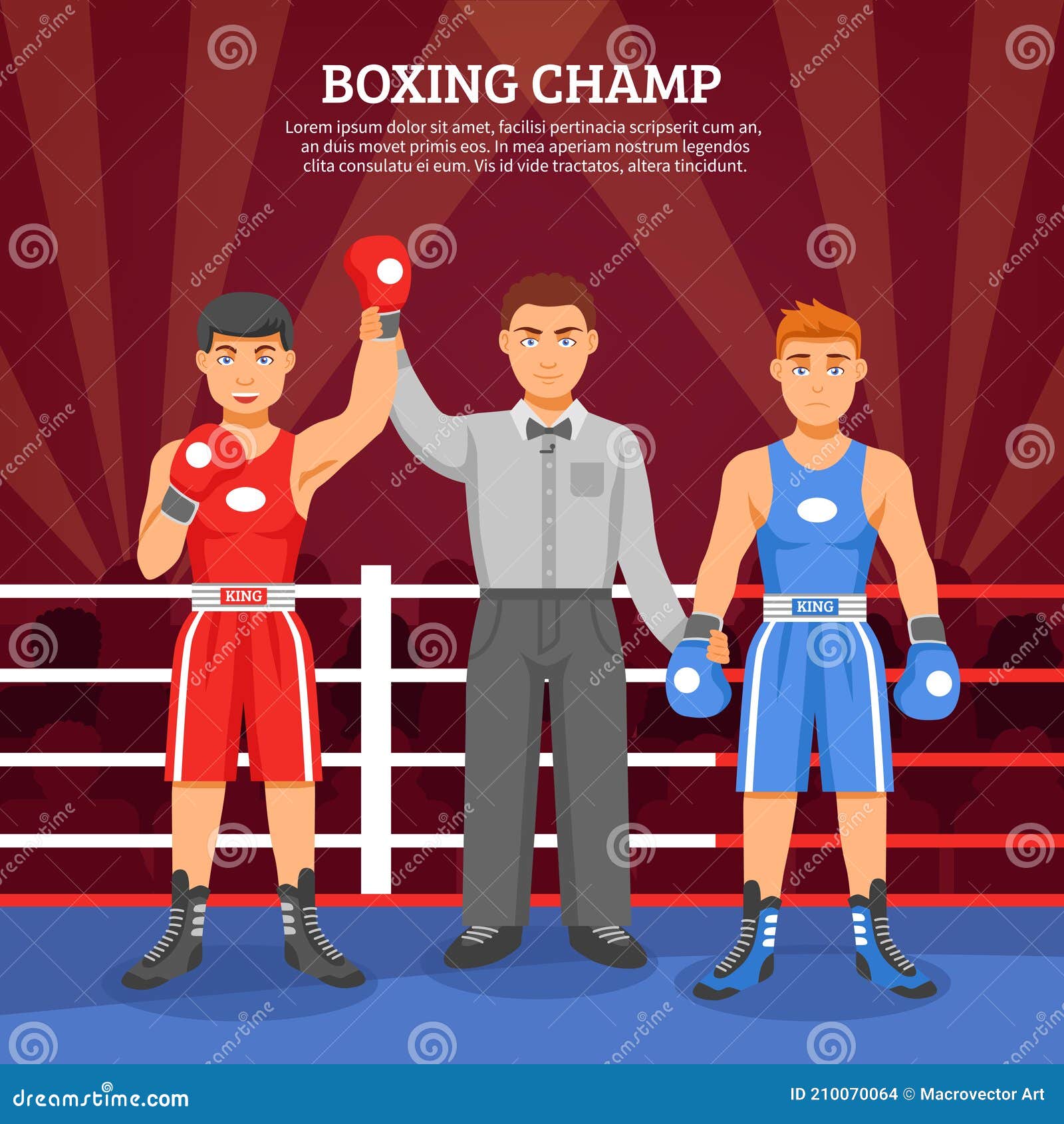 Boxing Champ Composition stock vector. Illustration of heavy - 210070064