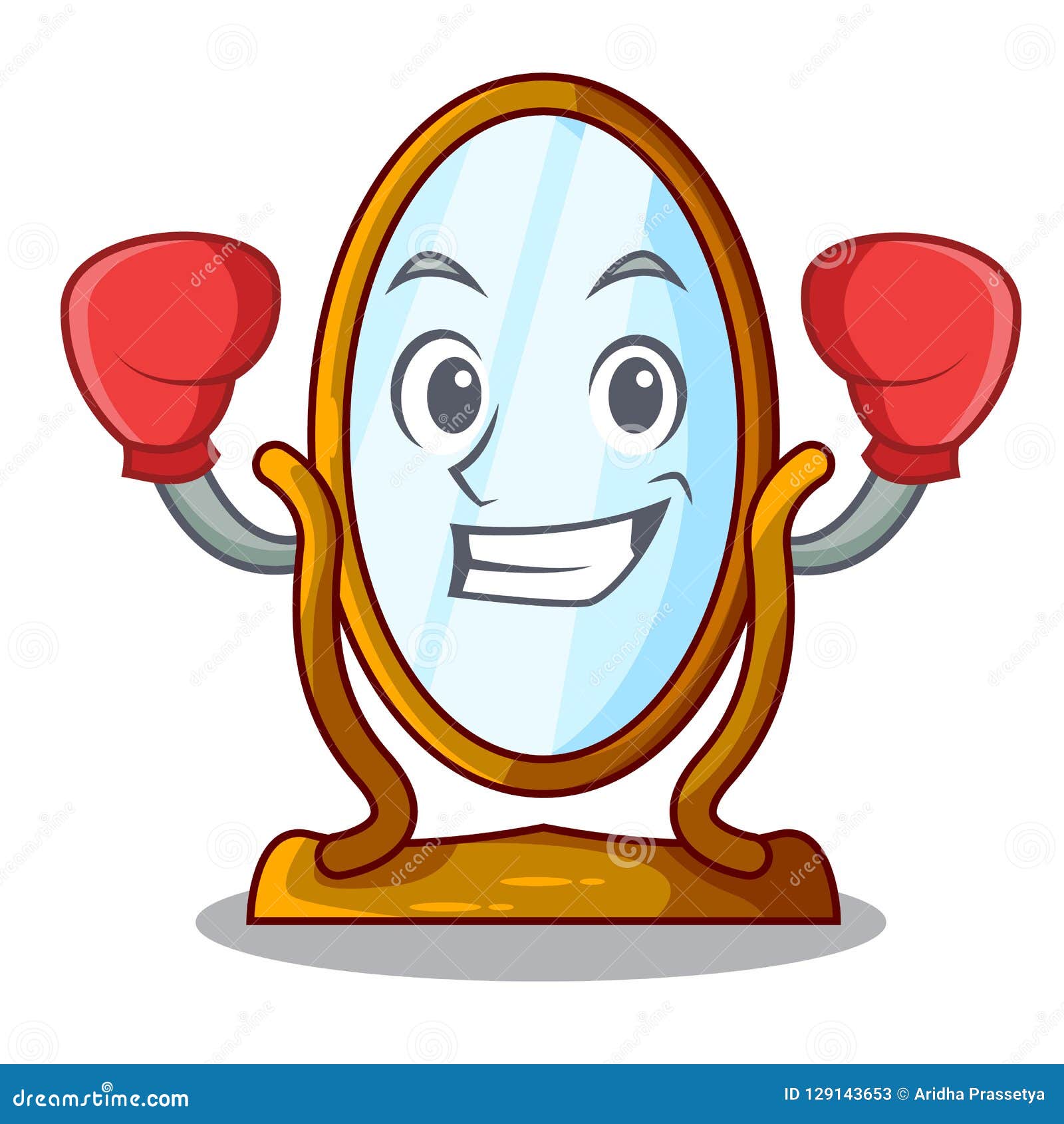 Boxing Character Big Mirror in Beautiful Frame Stock Vector ...