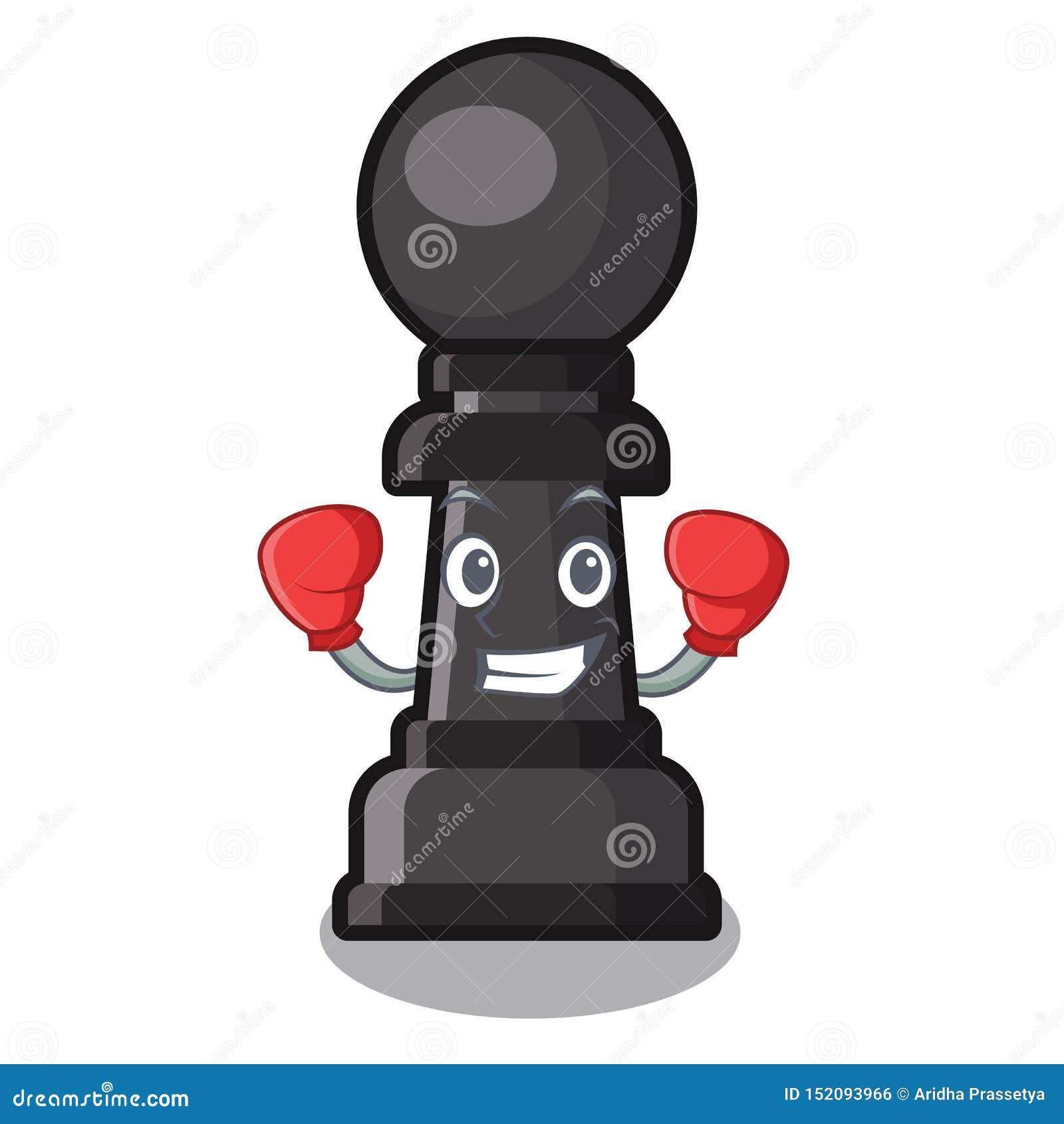 Boxing Chess Pawn Isolated with the Cartoon Stock Vector - Illustration ...