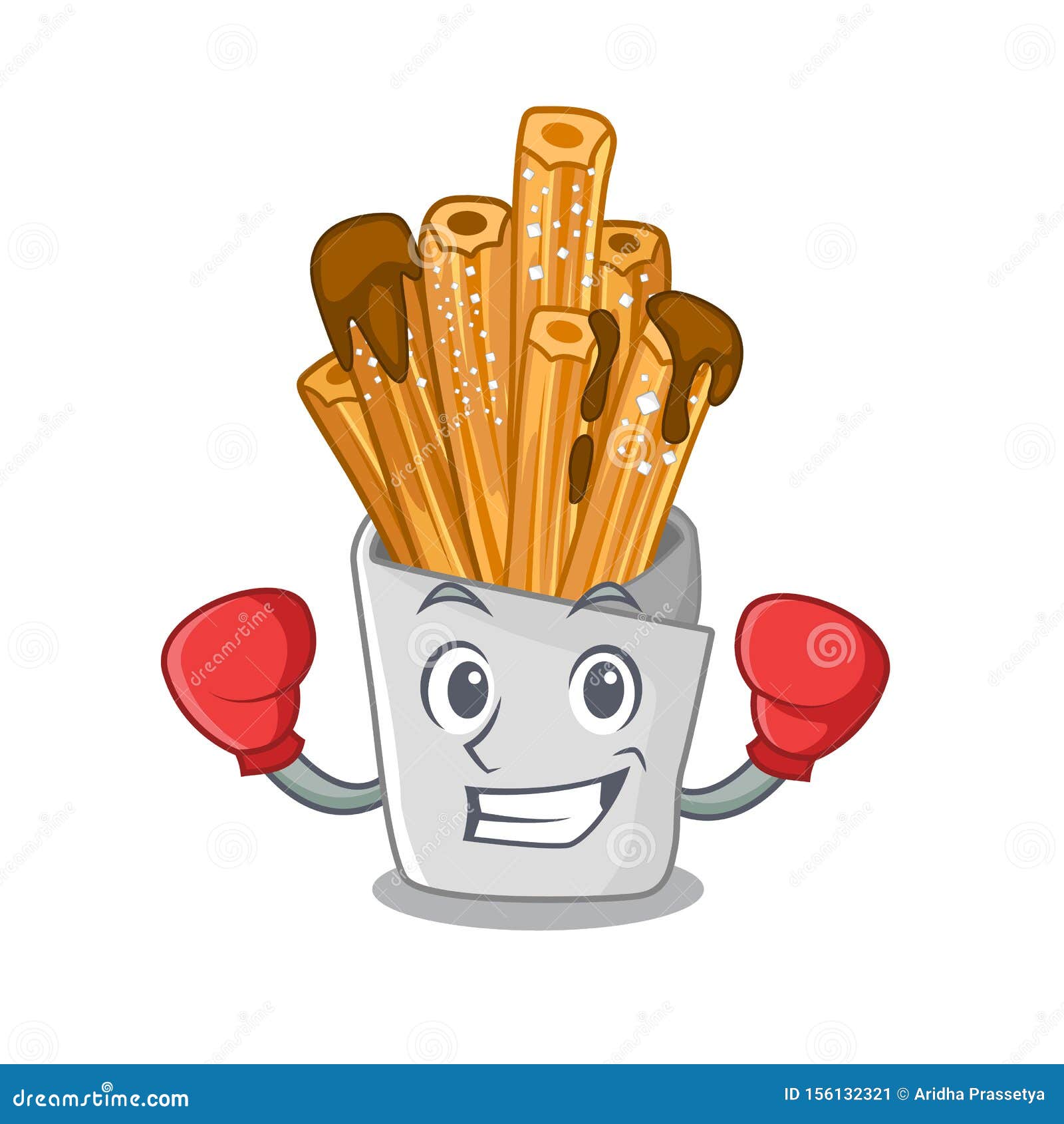 Boxing Churros with in the Cartoon Shape Stock Vector - Illustration of ...