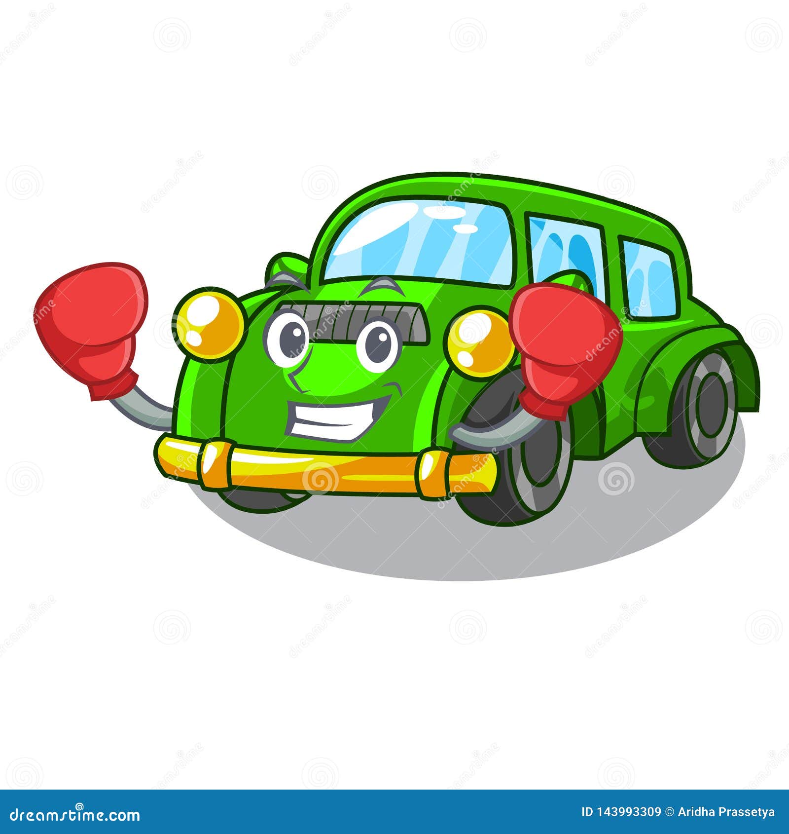 Boxing Classic Car Isolated in the Cartoon Stock Vector - Illustration ...