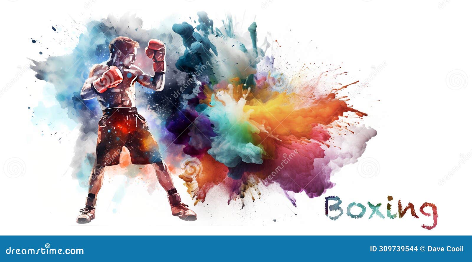 BOXING - Colourful Watercolour Web Banner for Olympic Boxing Stock ...