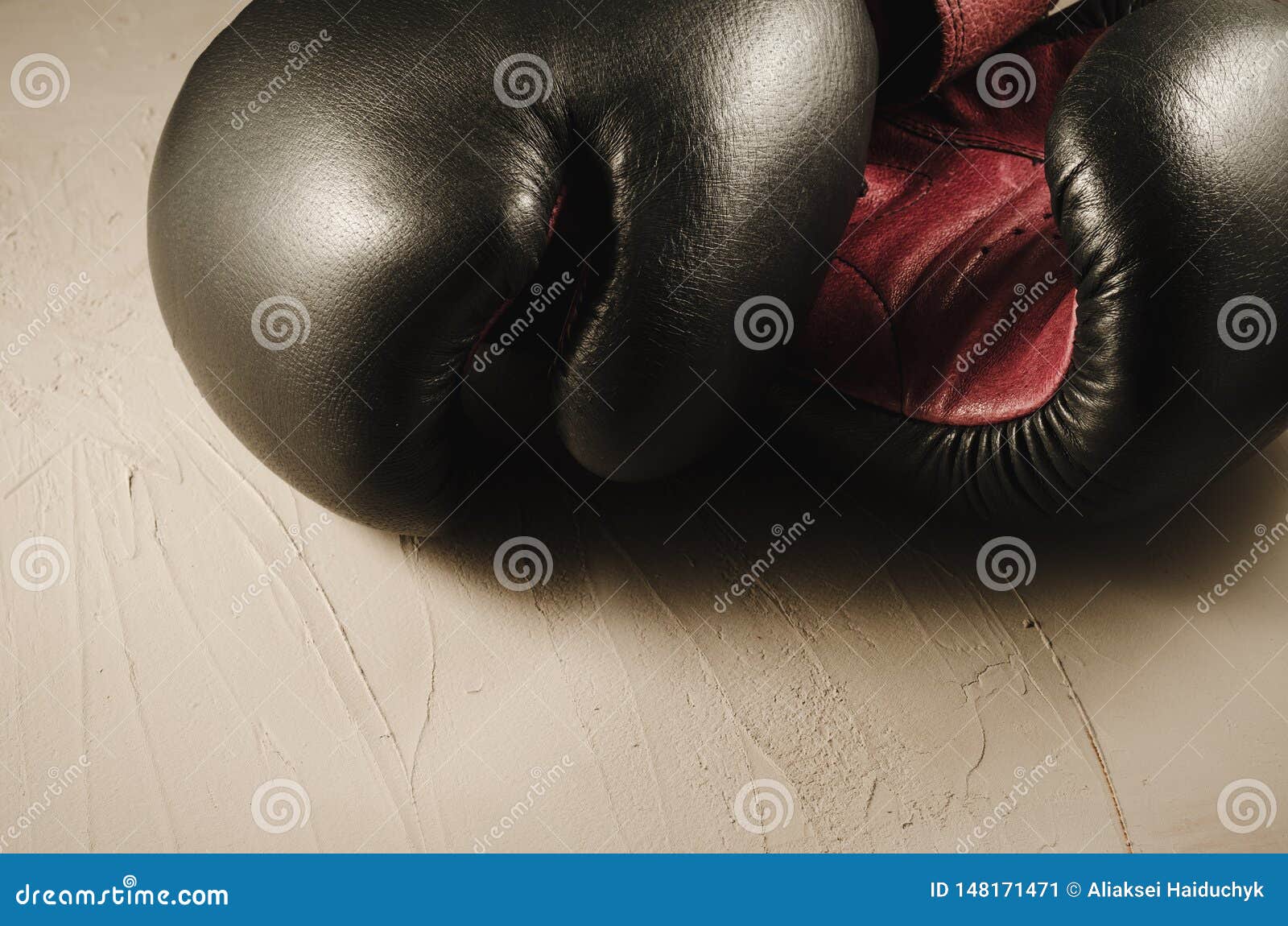 Boxing Concept with Gray Gloves/boxing Concept with Gray Gloves on a ...