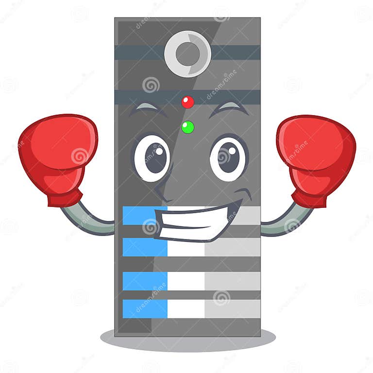 Boxing Data Server Next the Cartoon Computer Stock Vector ...