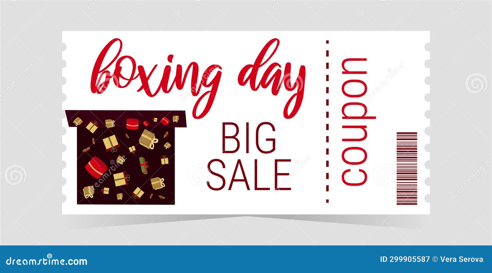 Boxing Day Coupon Color Template Layout Vector. Stock Vector ...