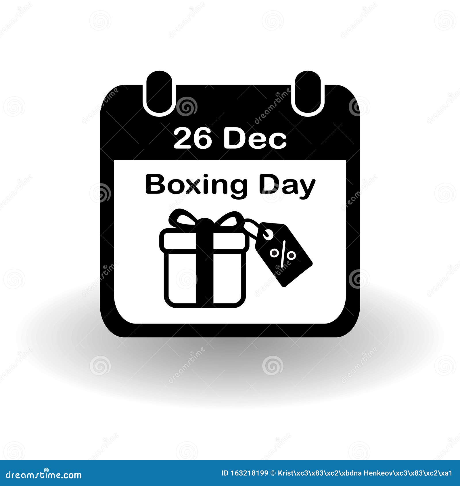 Boxing Day Icon. Simple Flat Calendar Page of December 26, Boxing Day ...