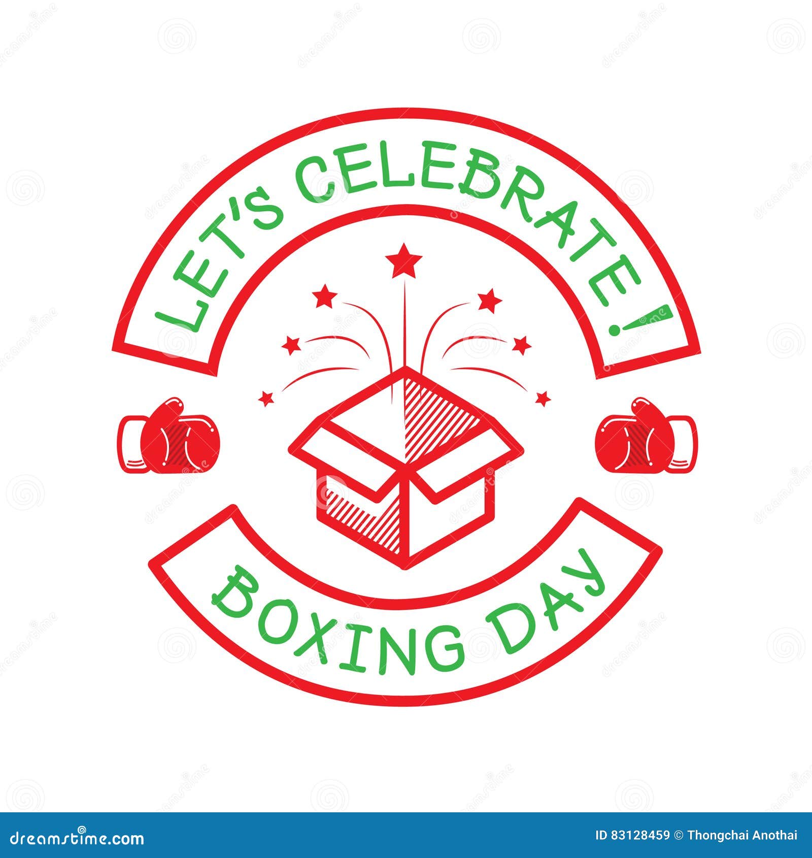 Boxing day logo with box stock vector. Illustration of celebrate - 83128459
