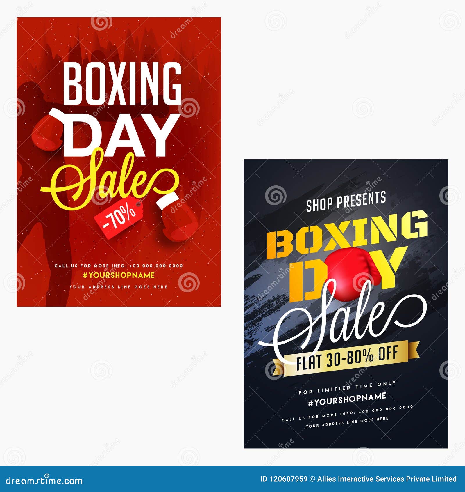 Boxing Day Sale Banner or Flyer Design in Two Different Styles. Stock ...