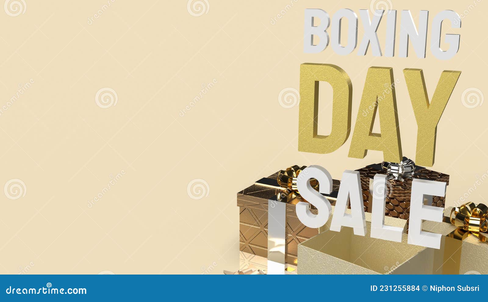 Boxing Day Word and Gift Boxes for Shopping Concept 3d Rendering Stock ...