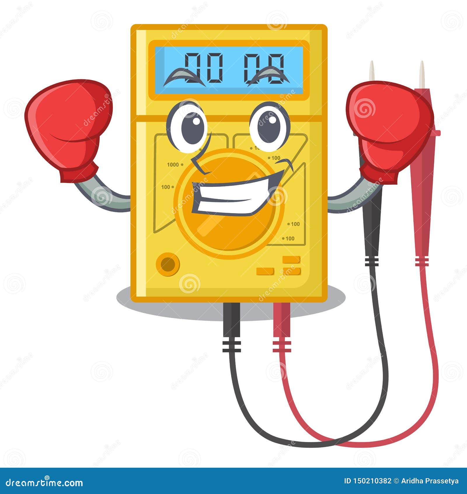 Boxing Digital Multimeter in the Mascot Closet Stock Vector ...