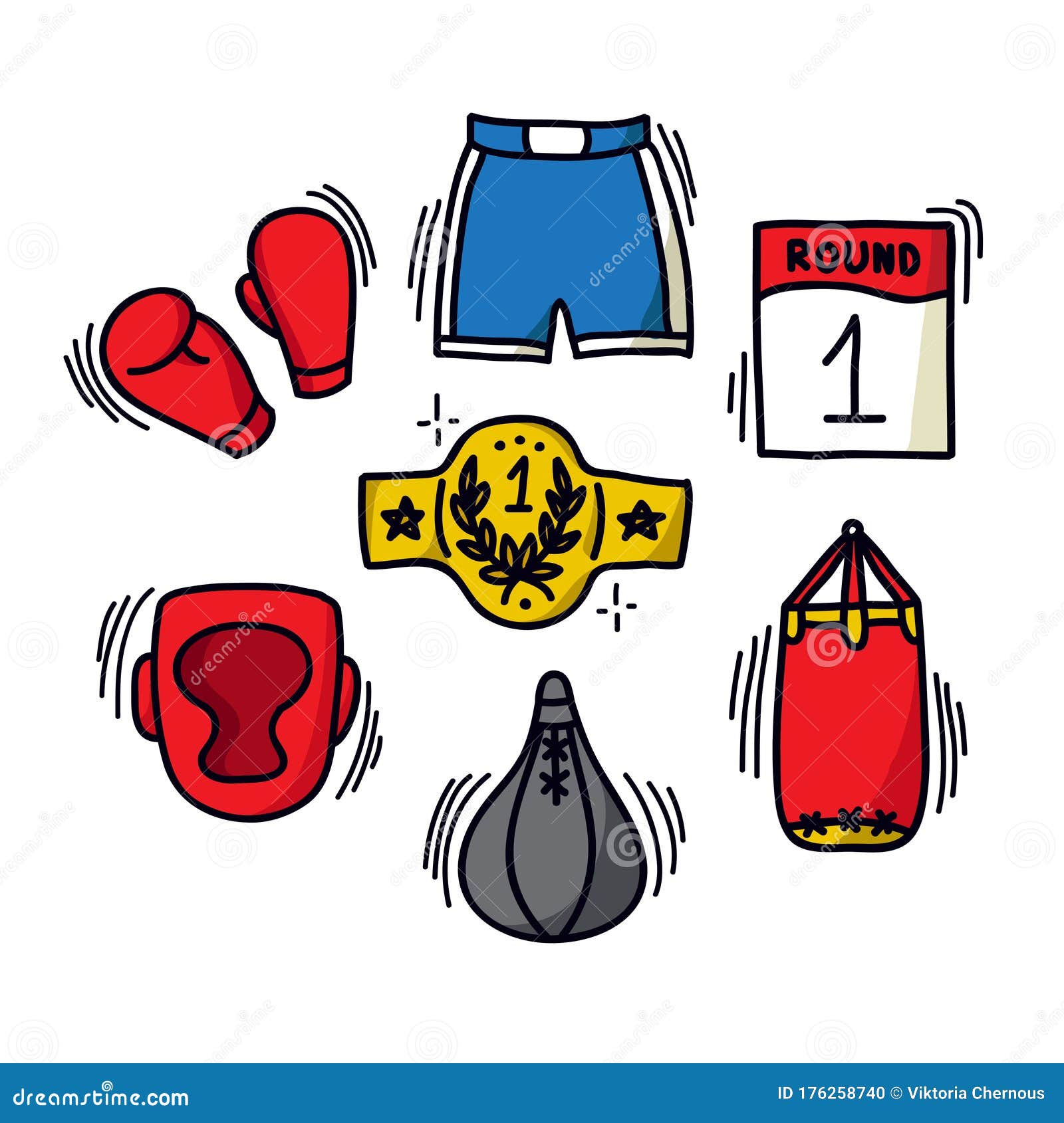 Boxing Doodle Icon, Vector Illustration Stock Illustration ...