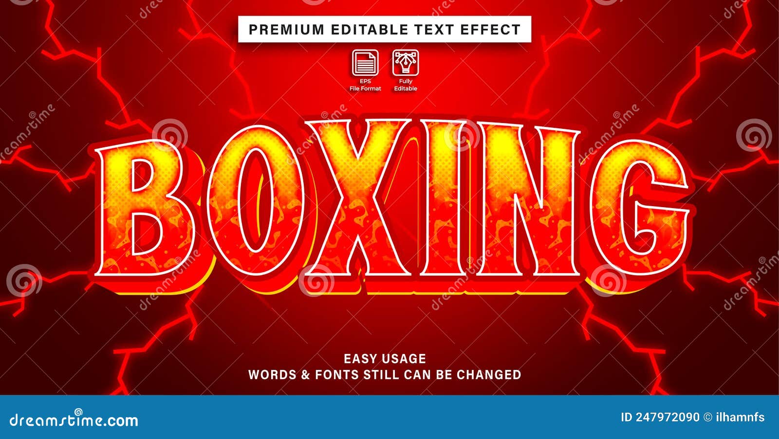 Boxing Editable Text Effect, Text Graphic Style, Font Effect Stock ...