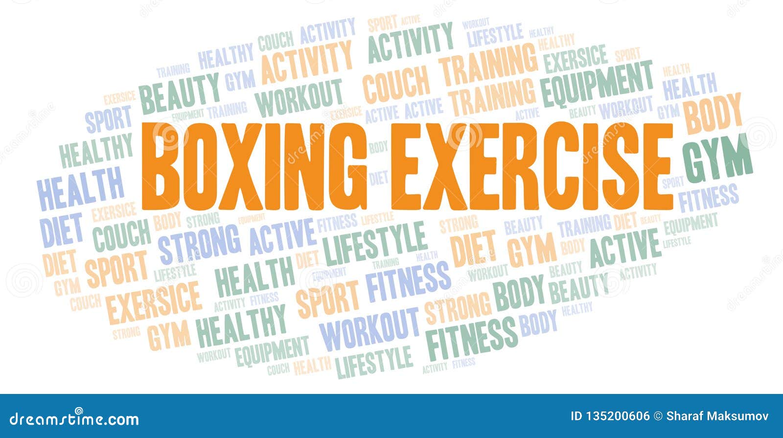 Boxing Exercise word cloud stock illustration. Illustration of exercise ...