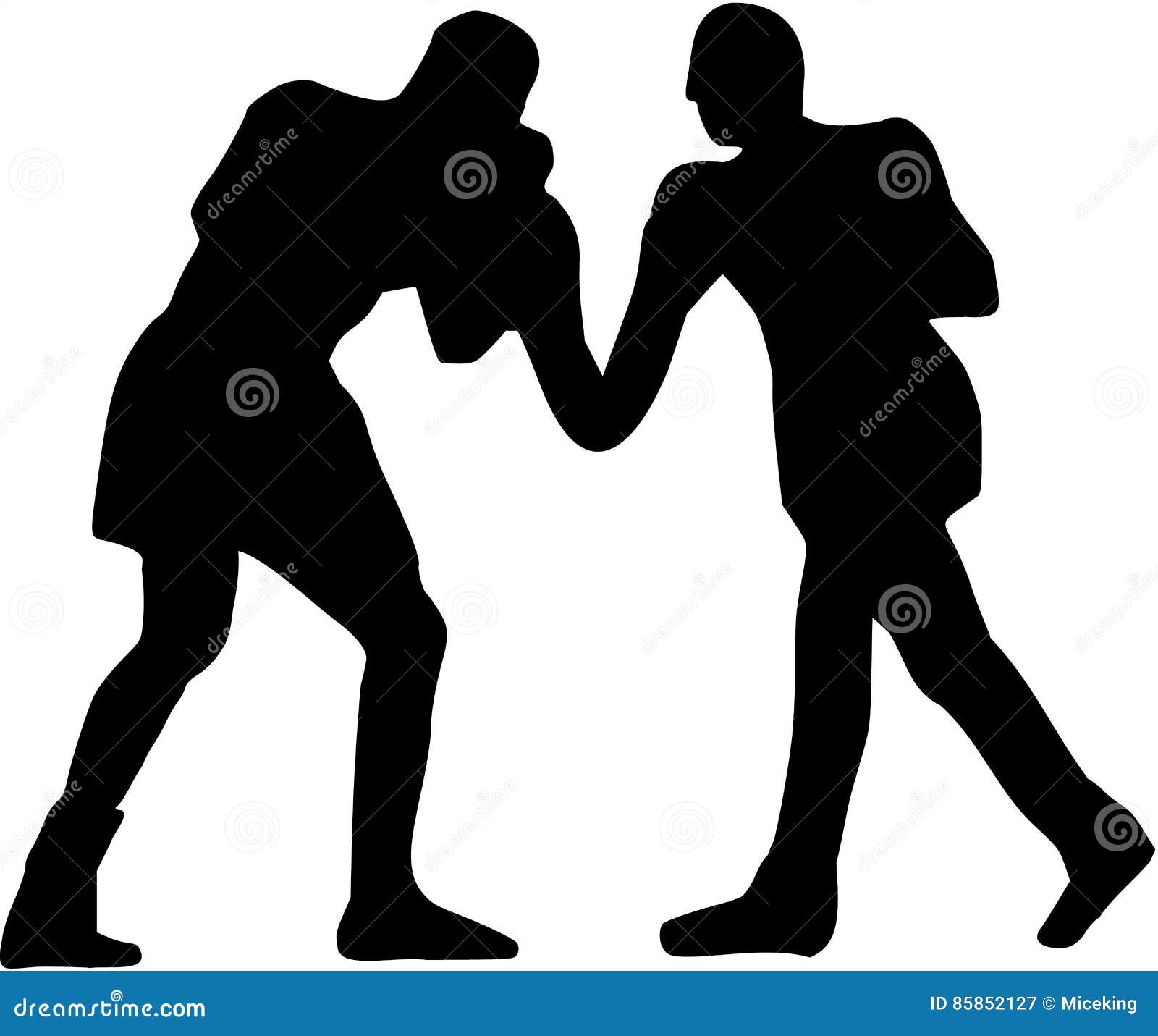 Boxing Fight Silhouette stock vector. Illustration of fight - 85852127