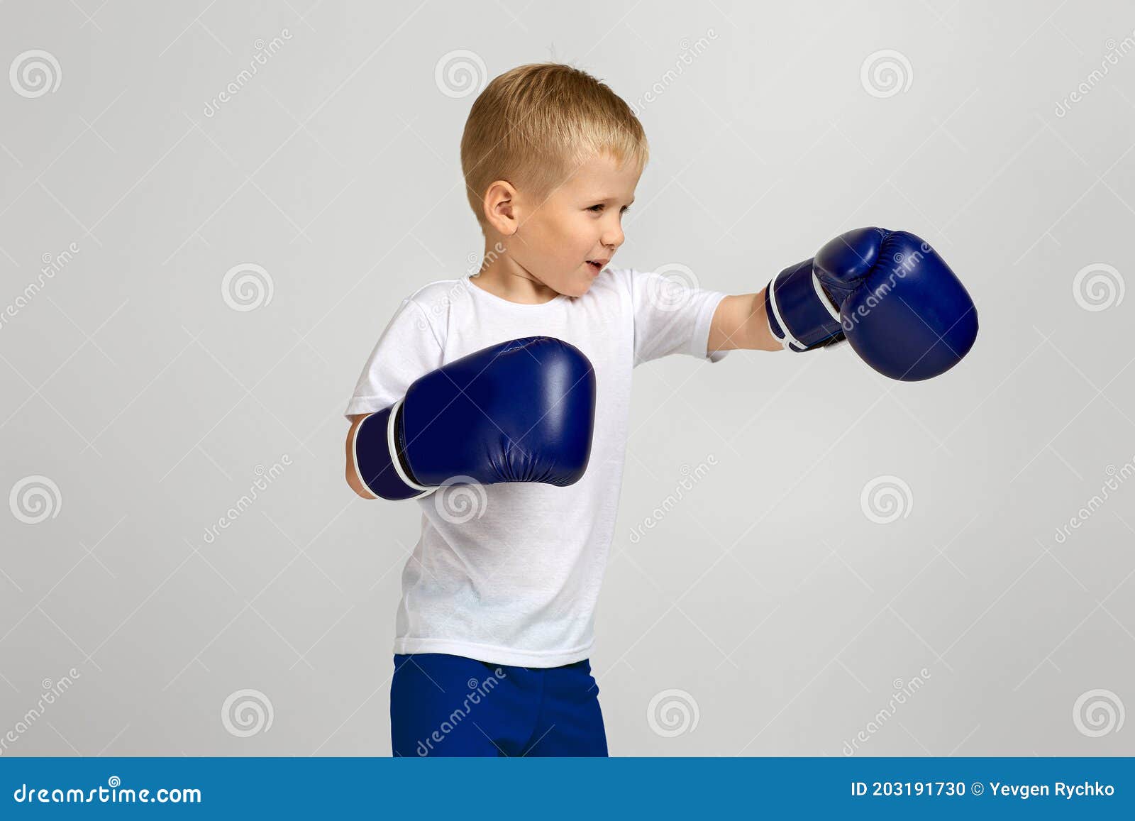 Boxing Fighter Boy in Boxer Gloves Stock Photo - Image of fighting ...
