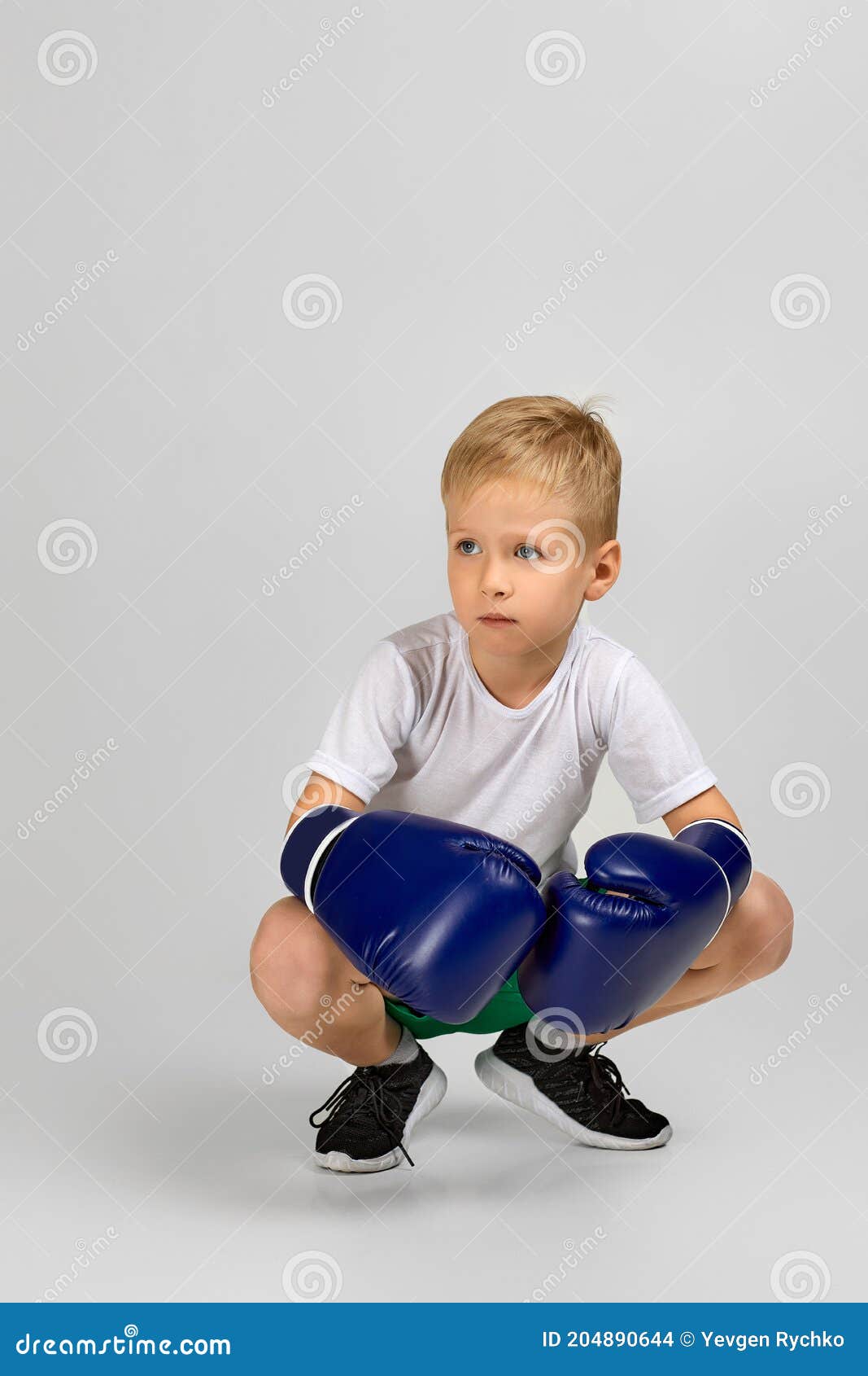 Little Boy Boxing, Shows His Fists, Isolated On White Royalty-Free ...