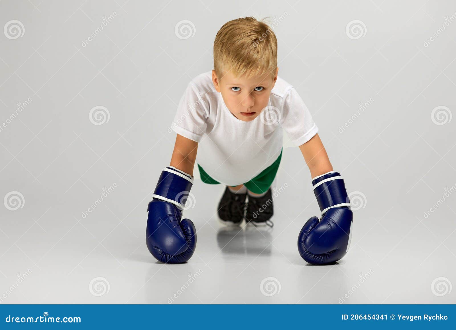 Boxing Fighter Boy in Boxer Gloves Stock Image - Image of little ...