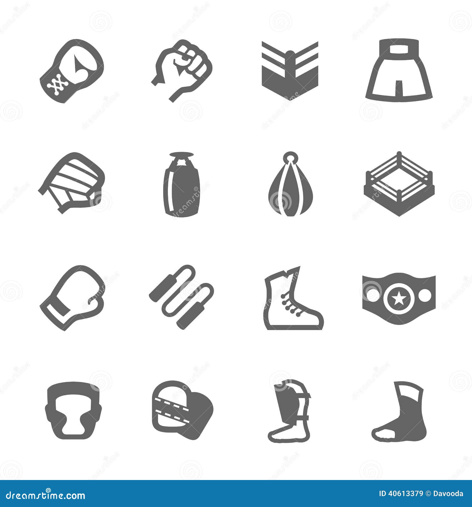 Boxing and fighting Icons stock vector. Illustration of fist - 40613379
