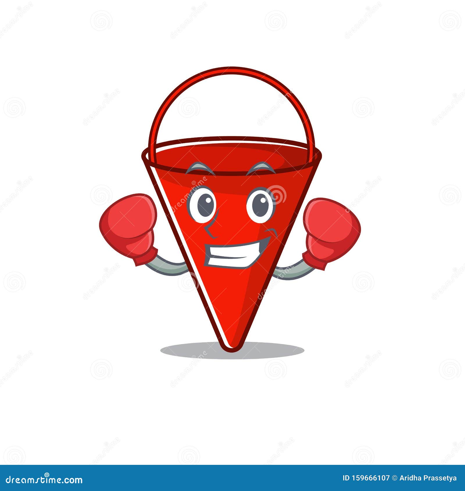 Boxing Fire Bucket Mascot Shape on Cartoon Stock Vector - Illustration ...