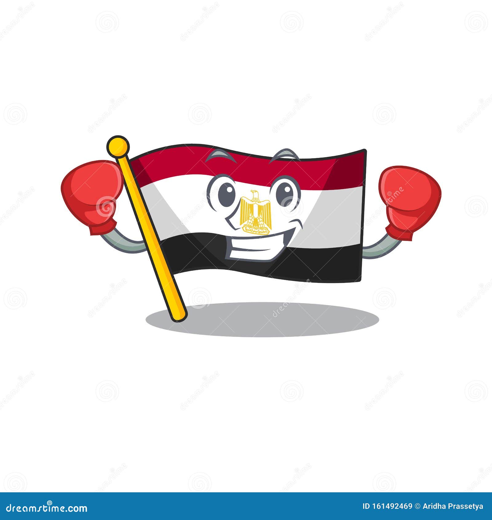 Boxing Flag Egypt Mascot the Character Shape Stock Vector ...