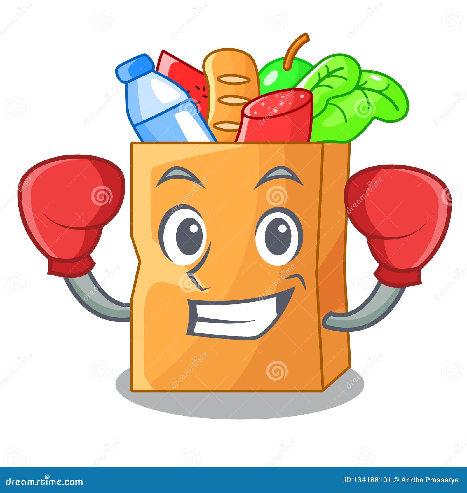 Boxing Food Bag Package of Shape Cartoon Stock Vector - Illustration of ...