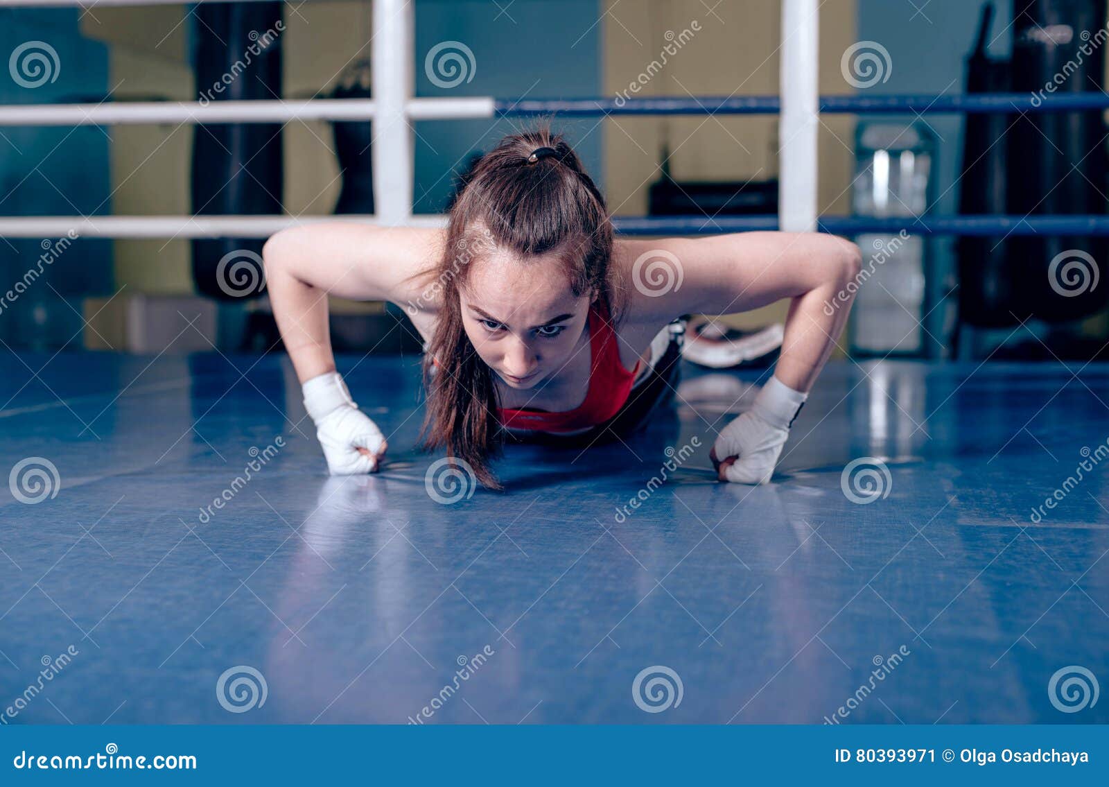 Boxing Girl Doing Exercises Stock Image - Image of person, exercises ...